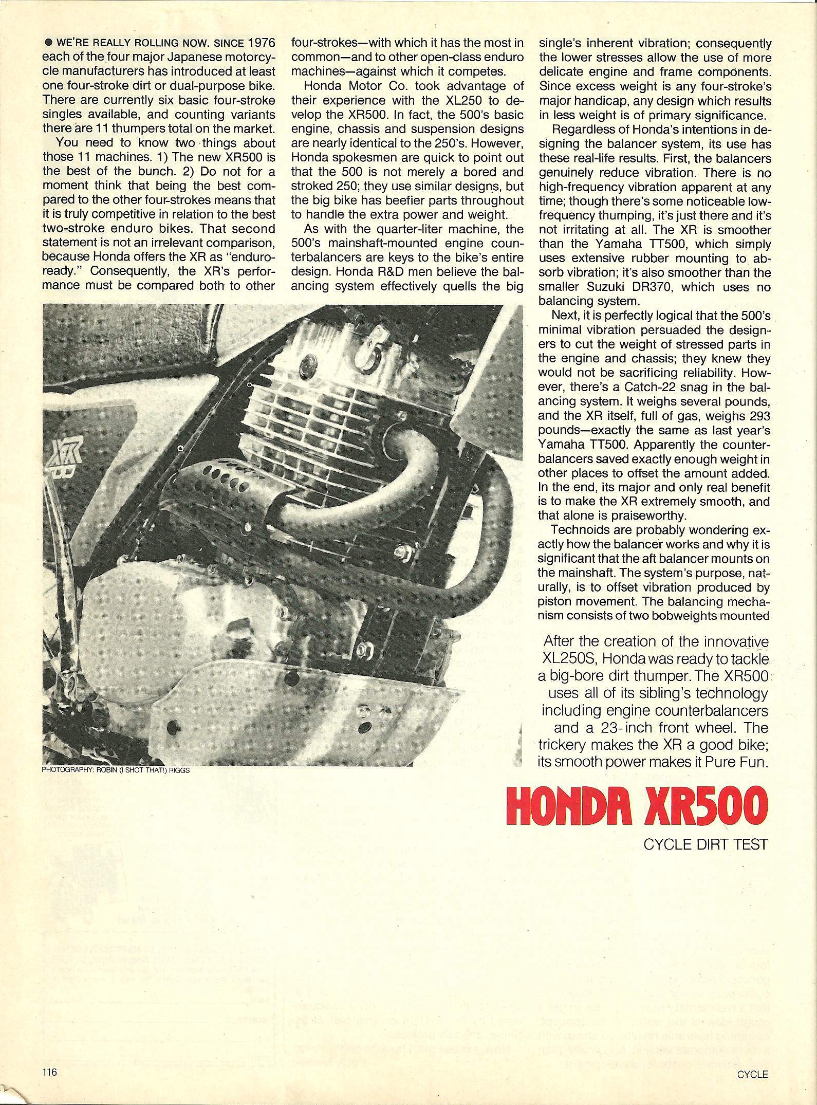 Honda XR 500 Cycle 1979